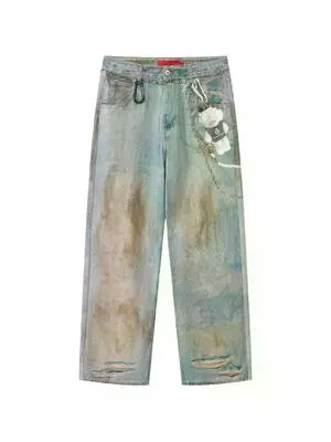 ACUPUNCTURE 1993 Distressed Chain-link Jeans