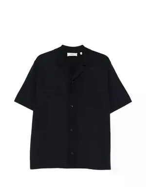 LES DEUX Emmett Flower-intarsia Shirt - Blue