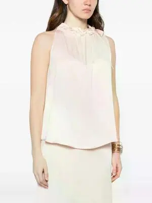Peserico Ruffled-neck Tie-fastening Top