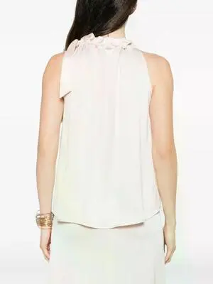 Peserico Ruffled-neck Tie-fastening Top