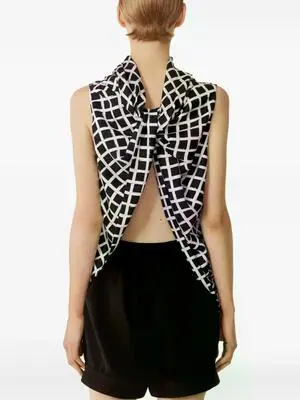 LANVIN Check-pattern Sleeveless Top