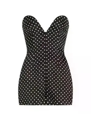 JEAN PAUL GAULTIER Polka Dot-pattern Playsuit - Black