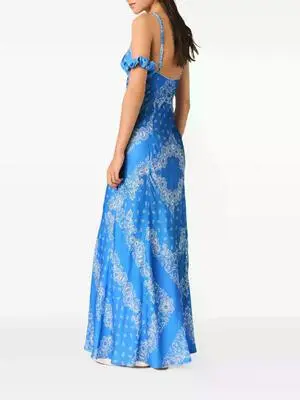 Maje Graphic Bandana Print Maxi Dress