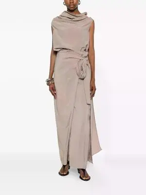 Sú Draped Knot-detail Blouse - Brown