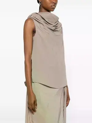 Sú Draped Knot-detail Blouse - Brown
