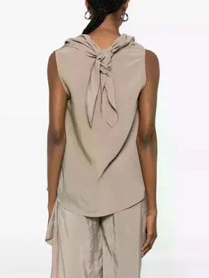 Sú Draped Knot-detail Blouse - Brown