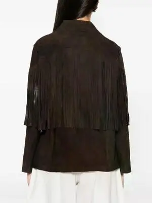 DIEGA Fringed-detail Suede Shirt