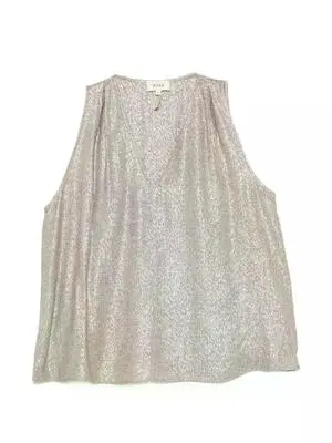 DIEGA Taoda Herringbone-pattern V-neck Top