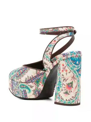 Etro Paisley-pattern Platform-heel Sandals