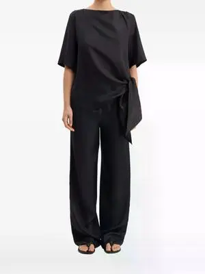 Loulou De Saison Mano Asymmetric Knot Top - Black