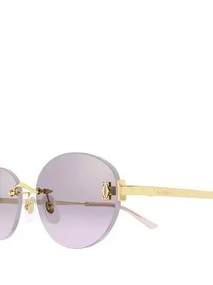 Cartier Oval Rimless Sunglasses - Gold