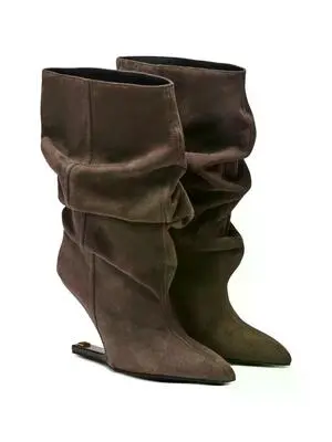 Balmain Suede Ankle Boots - Brown
