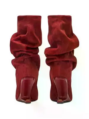 Balmain Suede Ankle Boots - Red