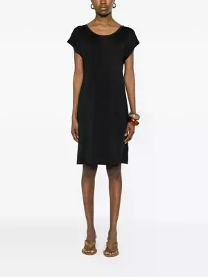 Liu Jo Short Shiny Jersey Dress With Logo-plaque Detail