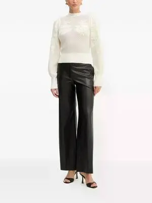 TWINSET Floral-embroidered Open-knit Sweater