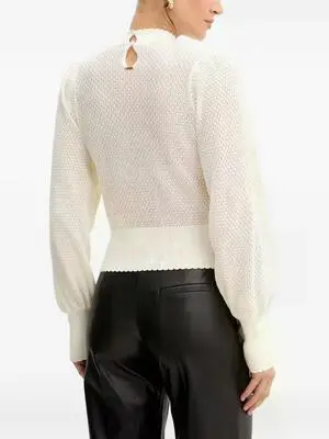 TWINSET Floral-embroidered Open-knit Sweater