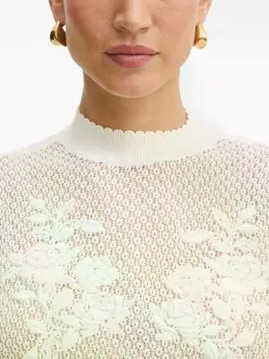 TWINSET Floral-embroidered Open-knit Sweater