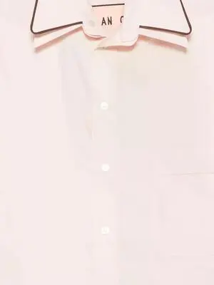 Plan C Contrast-trimmed Chest-pocket Shirt