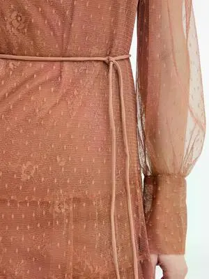 TWINSET Lace-overlaid Tiered Dress - Brown