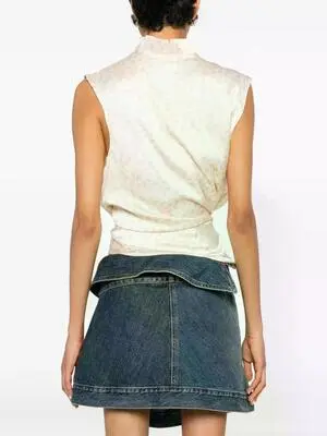 AUGUST BARRON Floral-print Mock Neck Top