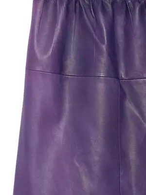 Prada A-line Lambskin Leather Skirt