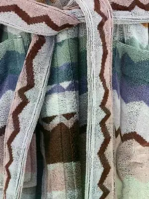 Missoni Eva Zigzag-pattern Hooded Bathrobe