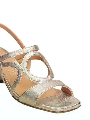 JULIE DEE Cut-out Metallic-effect Sandals