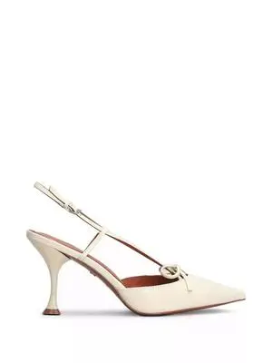 Lola Cruz Audrey Bow-detail Slingback Pumps - Neutrals