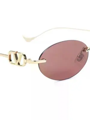 Valentino Garavani Vlogo Signature Rimless Sunglasses - Gold