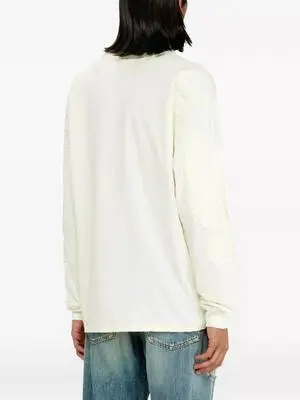 DIESEL® Long-sleeve T-shirt With Prints And Patches - Neutrals