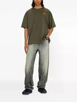 DIESEL® Embroidered Flock-print T-shirt - Green