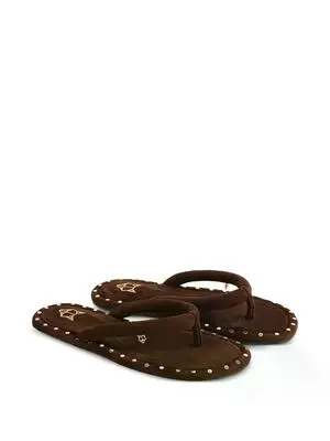 NAKED WOLFE Grenada Studded Padded-strap Flip-flops