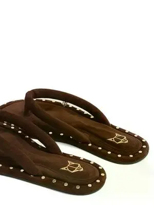 NAKED WOLFE Grenada Studded Padded-strap Flip-flops