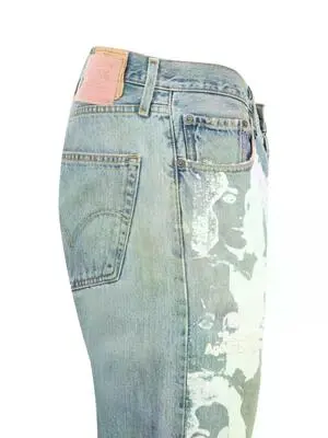 BETTER WITH AGE Graphic-print Distressed Jeans