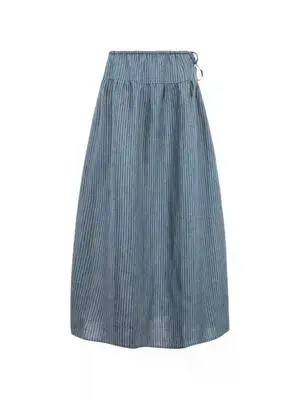 DEIJI STUDIOS Striped Drawstring Maxi Skirt