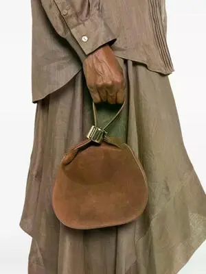 SEMICOUTURE Mini Baily Suede Tote Bag - Brown