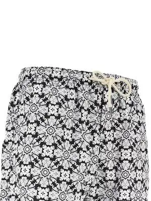 PENINSULA SWIMWEAR Baroque-print Drawstring Swim Shorts - Black