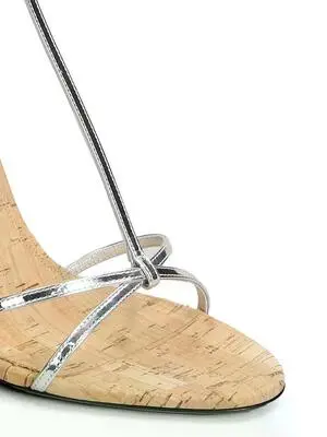 Paris Texas Lidia Metallic-effect T-bar Sandals