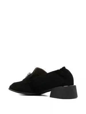 LINDA BAUMANN Buckle-detail Block-heel Loafers - Black