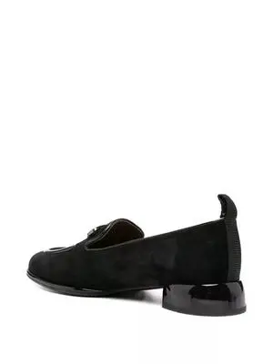 LINDA BAUMANN Logo-plaque Suede Loafers