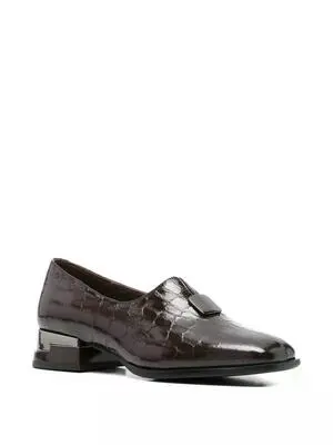 LINDA BAUMANN Croc-effect Block-heel Loafers