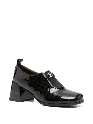 LINDA BAUMANN Crocodile-embossed Leather Pumps