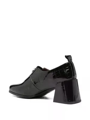 LINDA BAUMANN Crocodile-embossed Leather Pumps