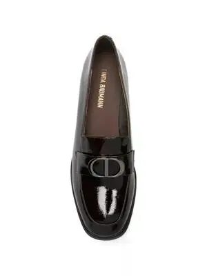 LINDA BAUMANN Logo-plaque Patent-leather Pumps - Brown