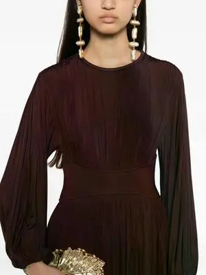 Zimmermann Luna Pleated Long-sleeve Dress - Red