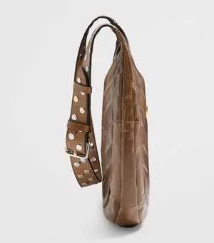 Valentino Garavani Small Lambskin Hobo Shoulder Bag - Brown