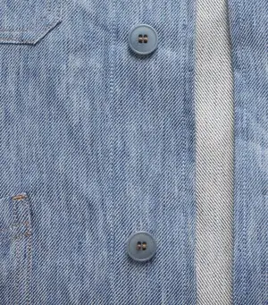 GOD'S TRUE CASHMERE Linen-denim Jacket With Carnelian Gemstones