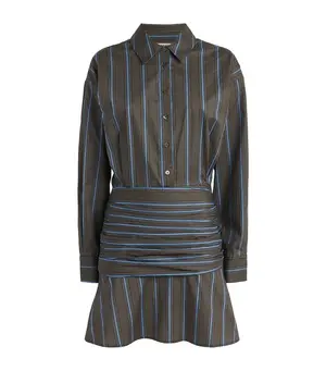 Staud Stretch-poplin Stripe Indya Mini Dress