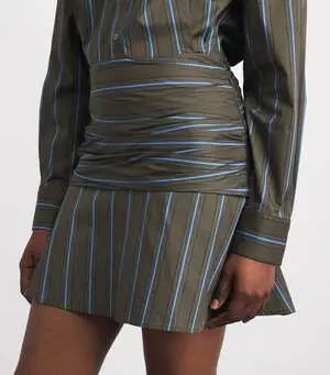 Staud Stretch-poplin Stripe Indya Mini Dress