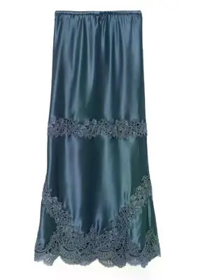 Cynthia Rowley Embroidered Satin Skirt